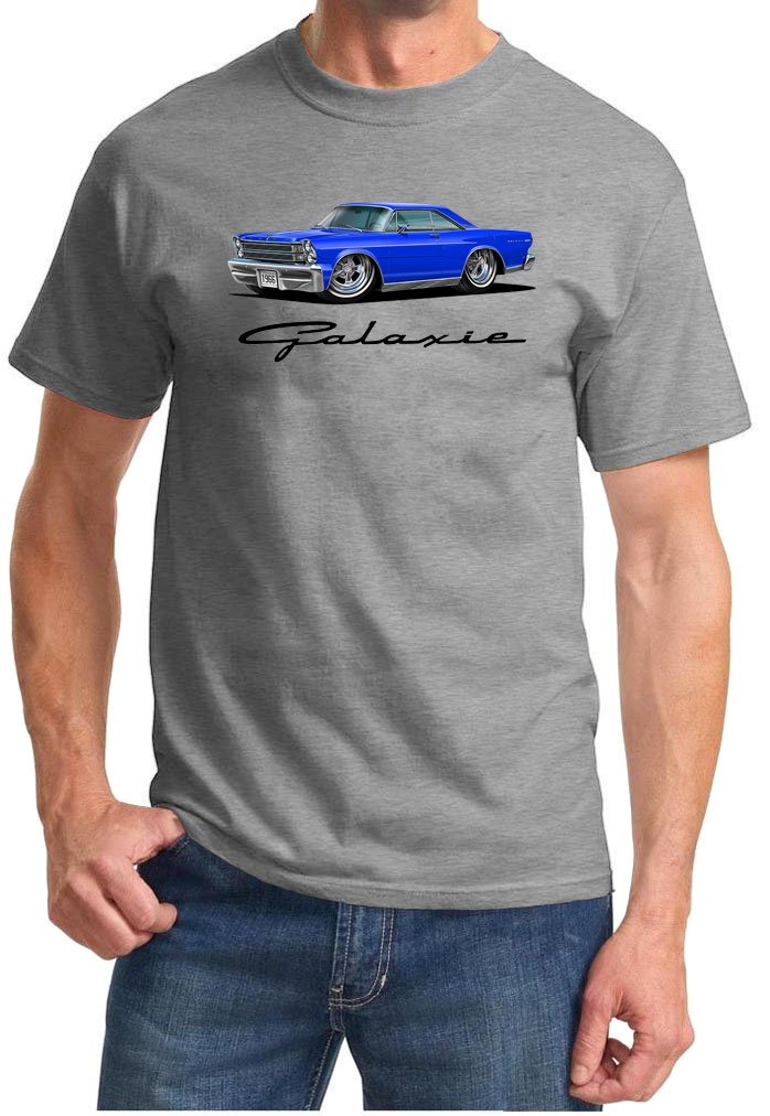 1966 Ford Galaxie 500 Hardtop Full Color Design Tshirt Medium Grey