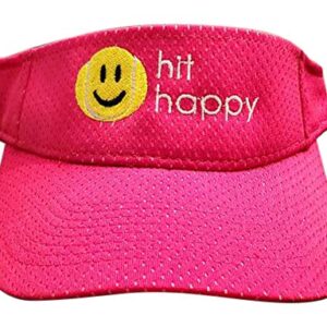 Tennis Happies Tennis Visor Hit Happy, Adjustable Strap, Perfect for On The Court Or Off (Pink), One Size