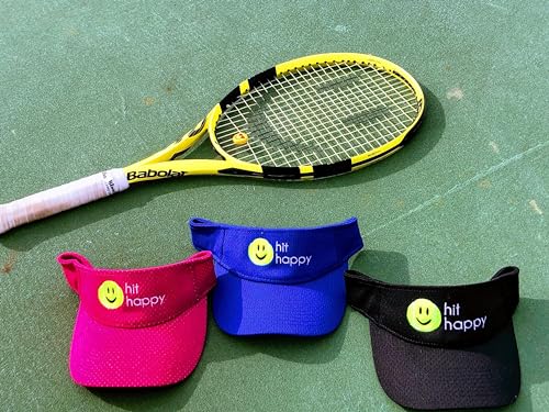 Tennis Happies Tennis Visor Hit Happy, Adjustable Strap, Perfect for On The Court Or Off (Pink), One Size