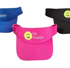 Tennis Happies Tennis Visor Hit Happy, Adjustable Strap, Perfect for On The Court Or Off (Pink), One Size