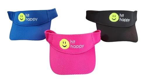 Tennis Happies Tennis Visor Hit Happy, Adjustable Strap, Perfect for On The Court Or Off (Pink), One Size