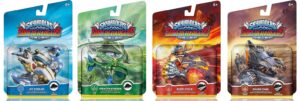 skylanders superchargers vehicle character 4 pack bundle - jet stream , stealth stinger , shark tank , burn cycle - air , life , earth , fire kit