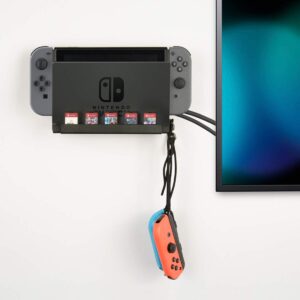 Monzlteck Wall Mount for Switch+Controller Mount,Compatible with OLED version,Game Card Holder,Solid Metal