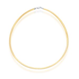 beaux bijoux reversible omega necklace for women - two tone silver 18k gold omega chain necklace - gold choker necklaces for women - 18k gold necklaces for women (18 inch 6mm - 18k gold and silver)