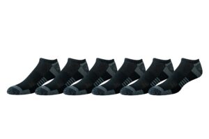 amazon essentials men's performance cotton cushioned breathable athletic no-show sports socks, 6 pairs, black, 6-12