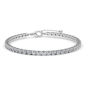 shop lc stainless steel tennis bracelet - adjustable cubic zirconia bracelet for women - dainty cz crystal bridal bracelets - 7" length with a 2" extender costume jewelry for women birthday gifts for