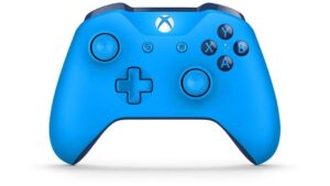 microsoft xbox one wireless video gaming controller, blue (renewed)