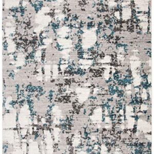 SAFAVIEH Skyler Collection Area Rug - 8' x 10', Grey & Blue, Modern Abstract Design, Non-Shedding & Easy Care, Ideal for High Traffic Areas in Living Room, Bedroom (SKY193B)