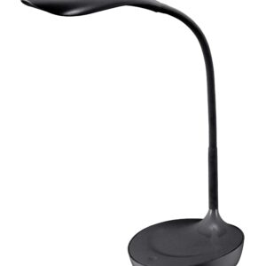 Bostitch Office KT-VLED1502-BLK Gooseneck LED Desk Lamp with USB Charging Port, Dimmable, Black