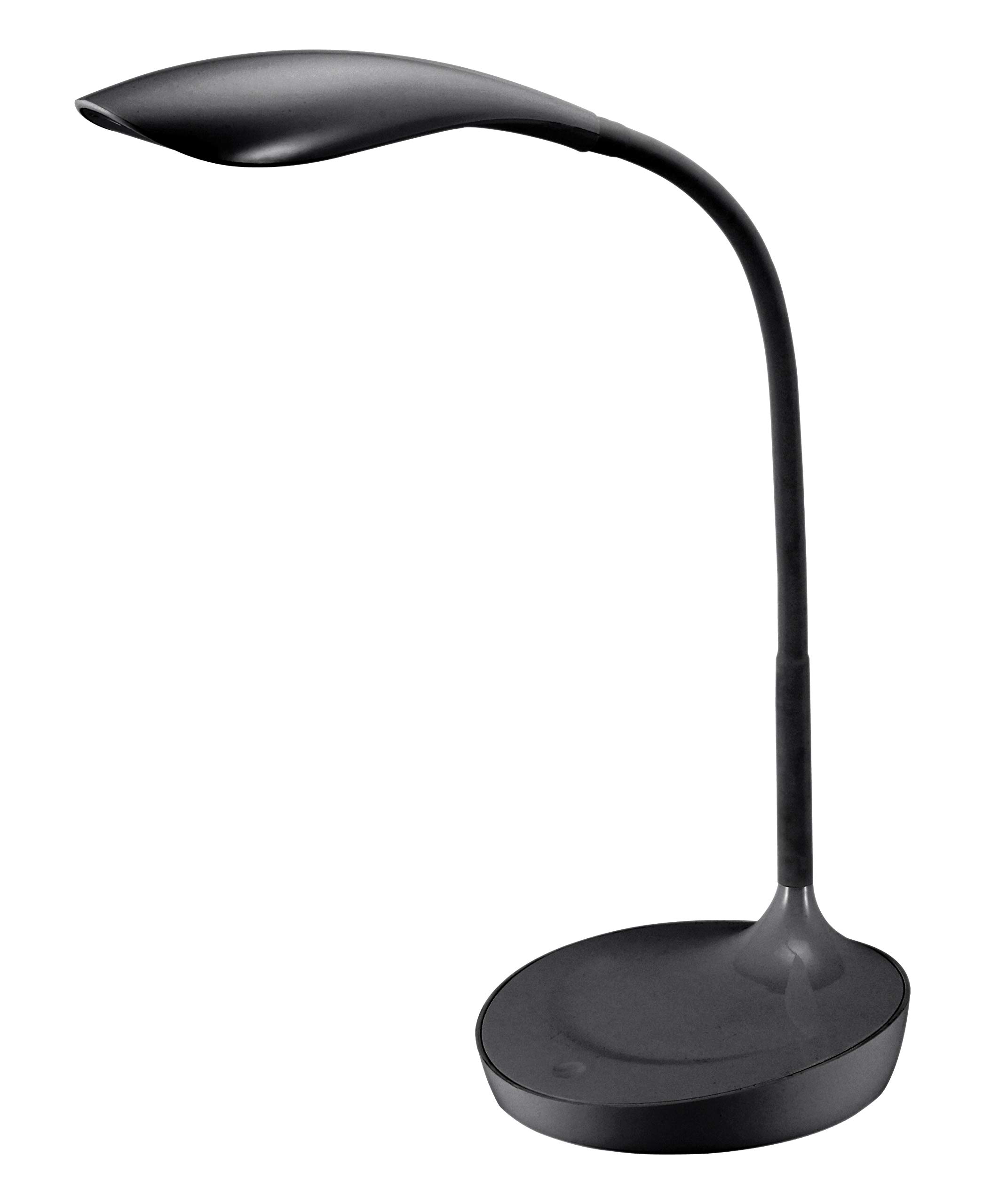 Bostitch Office KT-VLED1502-BLK Gooseneck LED Desk Lamp with USB Charging Port, Dimmable, Black