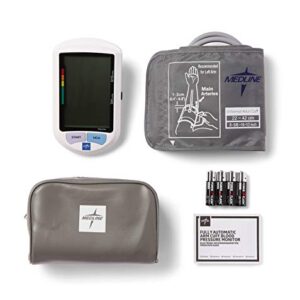 Medline Elite Automatic Digital Blood Pressure Monitor with Large Display Screen, Universal Upper Arm Cuff (fits arms 22-42 cm), Batteries and Carrying Case Included, MDS3001, Basic