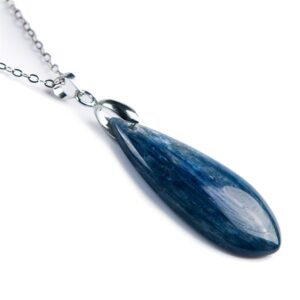 genuine deep blue natural kyanite gemstone crystal necklaces pendant 41x13x5mm