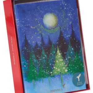 Papyrus Boxed Christmas Cards with Envelopes, Peace of the Season, Holiday Tree (14-Count)