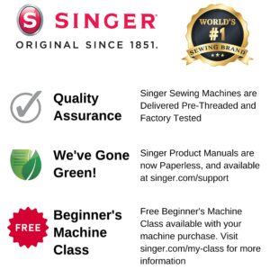 SINGER | 5560 Computerized Sewing Machine with Included Accessory Kit, Hard Cover & Extension Table, 203 Stitch Applications - Perfect for Beginners