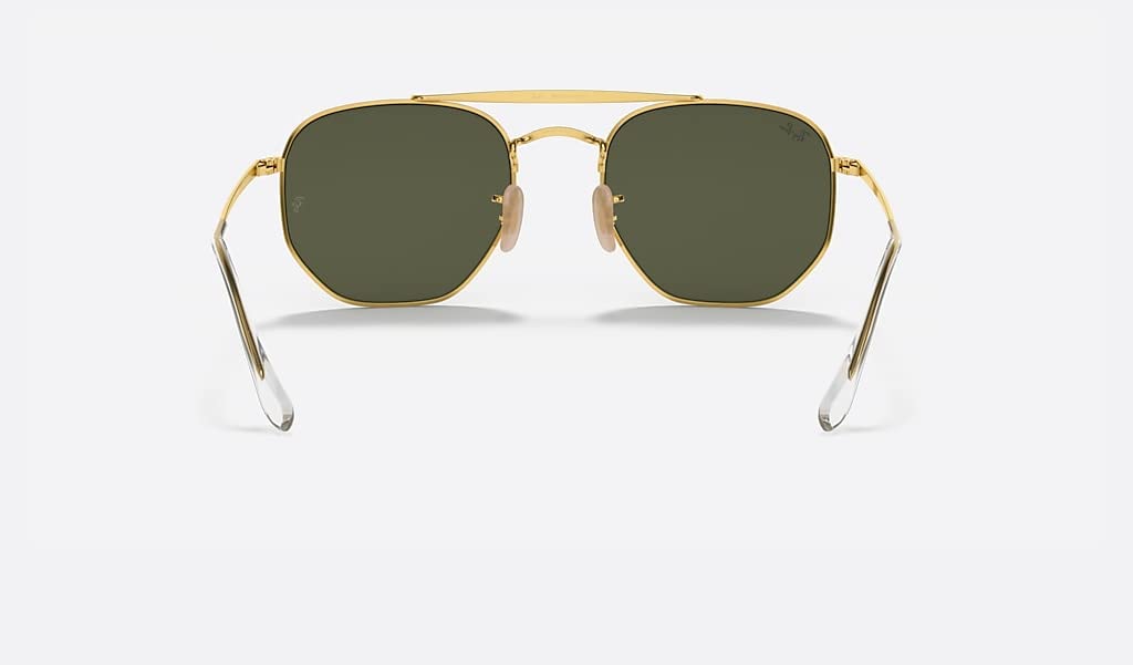 Ray-Ban RB3648 THE MARSHAL 001 54M Gold/Green Hexagonal Sunglasses For Men For Women + BUNDLE with Designer iWear Eyewear Kit