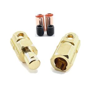 WeldingCity Dinse-Type Twist-Lock Welding Cable Insulated Connector Pair (M/F) 70-series (50-70mm AWG 1/0-3/0) for Welders Miller Lincoln ESAB Hobart and Others