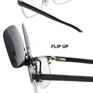 Clip On Sunglasses Polarized Sunglasses to Clip onto Eyeglasses Flip Up for Men and Women Set of Smoke and Brown