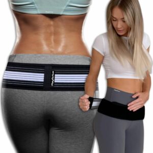 playactive sacroiliac si joint hip belt - lower back support brace for men and women - pelvic support belt - trochanter belt - sciatica pelvis lumbar hip pain relief (regular)