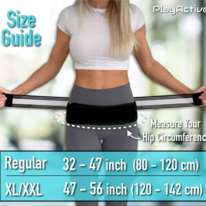 PlayActive Sacroiliac SI Joint Hip Belt - Lower Back Support Brace for Men and Women - Pelvic Support Belt - Trochanter Belt - Sciatica Pelvis Lumbar Hip Pain Relief (Regular)