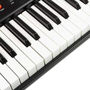 RockJam Compact 61 Key Keyboard with Sheet Music Stand, Power Supply, Piano Note Stickers & Simply Piano Lessons