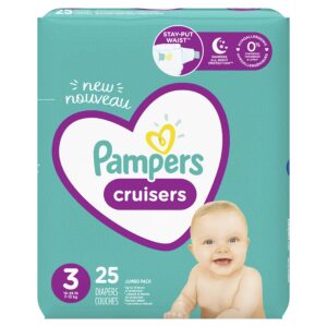 pampers pampers cruisers diapers size 3, 25 ct (pack of 4)