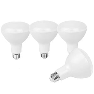 4-pack rysa light br30 led bulb bright white, 15w (100w equivalent), cri 90,dimmable led flood light,4000k, e26 base,1350 lumens