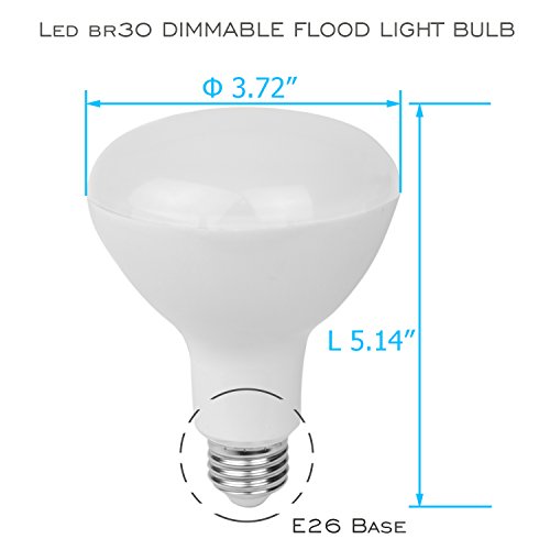 4-Pack Rysa Light BR30 LED Bulb Bright White, 15W (100W Equivalent), CRI 90,Dimmable Led Flood Light,4000K, E26 Base,1350 Lumens