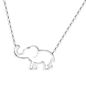 vattract good luck elephant jewelry necklace silver charm pendant necklaces for women and teen girls birthday gifts adjustable 16 inch