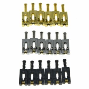 KAISH Pack of 6 Modern Electric Guitar Tremolo Bridge Roller Saddles for Strat or Tele Guitars Black