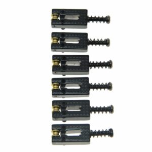 KAISH Pack of 6 Modern Electric Guitar Tremolo Bridge Roller Saddles for Strat or Tele Guitars Black