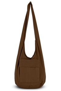 your cozy boho purses and handbags handmade cotton bag for unisex (brown)