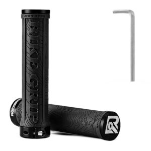 rockbros bike handlebar grips double lock-on bicycle handle bar grips non-slip rubber hand grip for road urban foldable bike mtb bmx scooter black