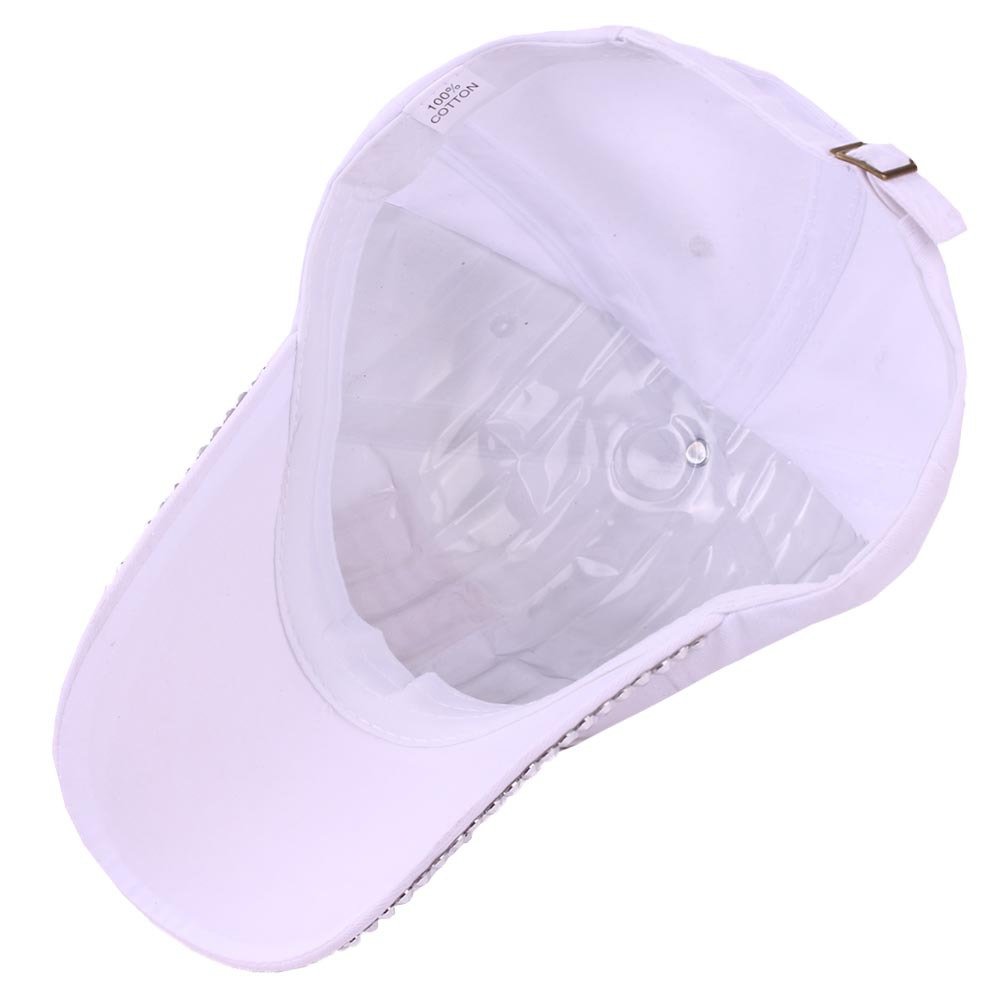 CRUOXIBB USA Bling Baseball Cap Sparkle American Flag Hat for Women Men Hip Hop Caps (White Cap a)