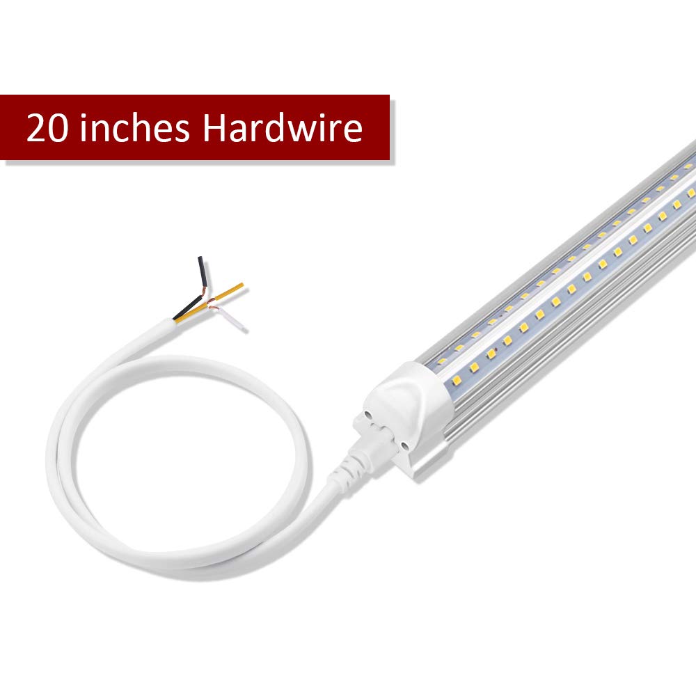 Kihung (12-Pack) 8FT LED Shop Light Fixture, 75W, 9750LM, 6000K, 96'' T8 Tube Light, 8 Foot Linkable LED Bulbs for Garage, Warehouse, V Shape, 8’ LED Strip, Clear Lens, Hardwired Installation