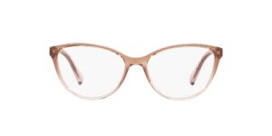 a|x armani exchange women's ax3053 square prescription eyeglass frames, transparent tundra/rose/demo lens, 53 mm