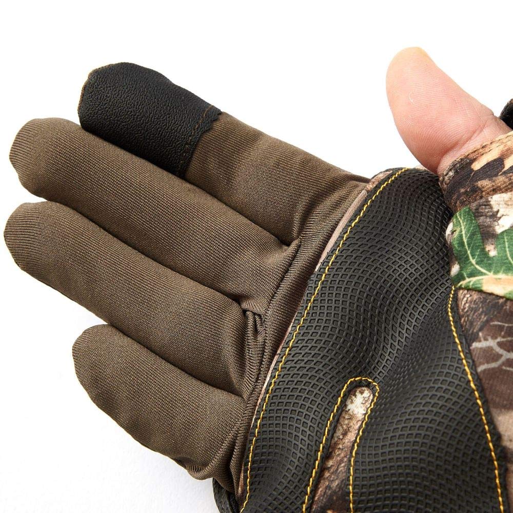 HOT SHOT Men’s Camo Huntsman Pop-Top Mittens – Realtree Edge Outdoor Hunting Camouflage