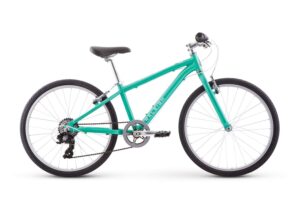 raleigh bikes alysa 24 kids flat bar road bike for girls youth 8-12 years old, teal