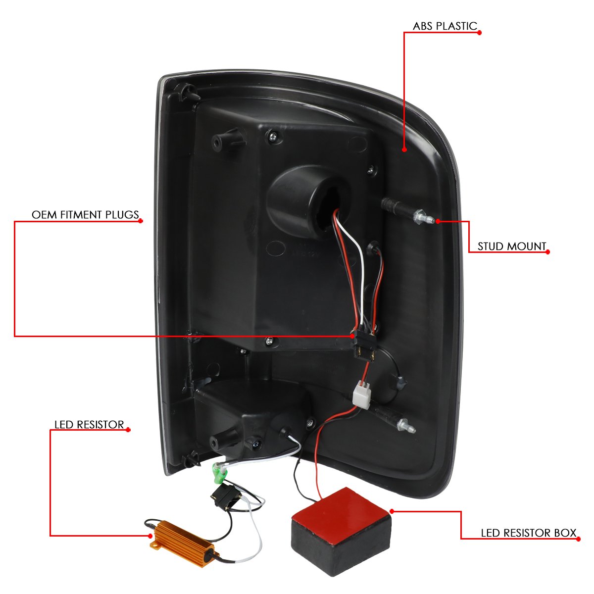 DNA MOTORING TL-F15004-LED-3D-BKSM-G2 LED 3D Tail Light Assembly Driver & Passenger Side [Compatible with 04-08 Ford F150 Lobo]