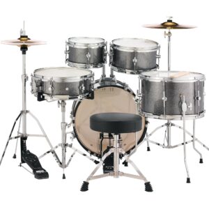 Pearl Roadshow Jr. 5 Piece Drum Set with Hardware and Cymbals, Gindstone Sparkle (RSJ465C/C708)