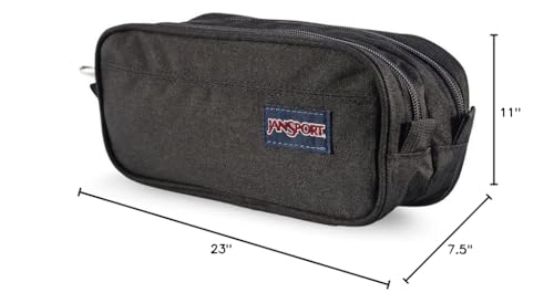 JanSport Large Accessory Pouch - Secure Storage Space for Pens, Power Cords, Pencil Case, Ideal For Everyday Essentials, 1.3L, Black