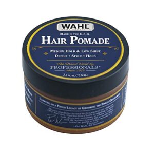 wahl hair pomade for styling with essential manuka/meadowfoam seed/clove & moringa oil for control hold shine - model 805611a