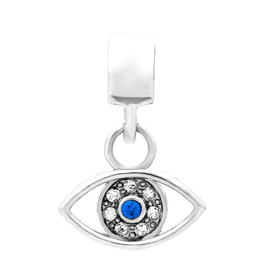 SexyMandala Blue/Green Evil Eye Charm Hamsa Hand Judaica Powers Lucky Beads for Bracelets