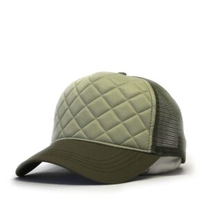 plain tone on tone cotton mesh adjustable low profile baseball cap quilt camo heather distressed (quilt olive green/pty/olive green)