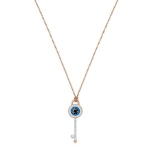 swarovski duo evil eye pendant necklace dark multi one size