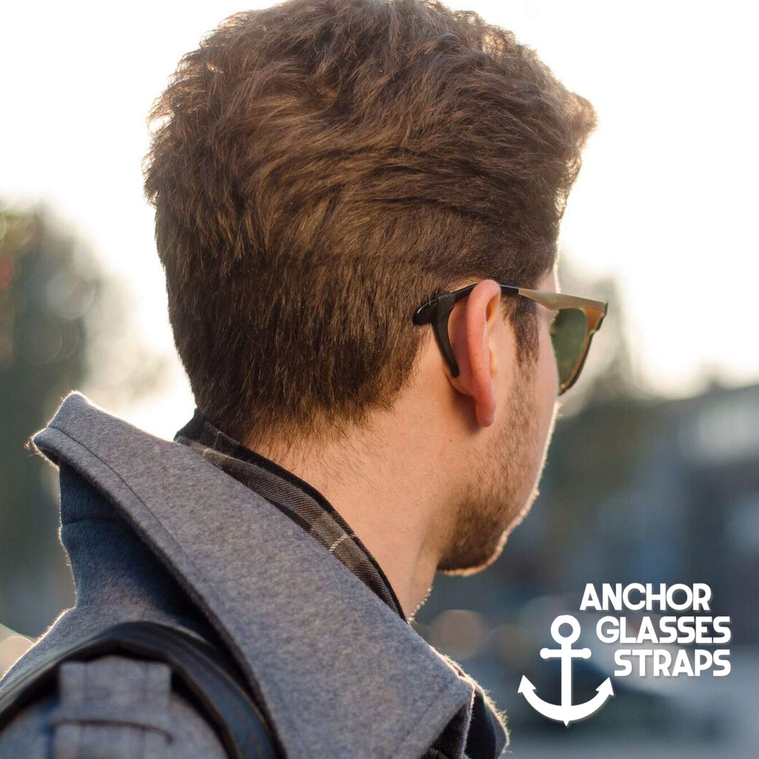 Anchor Glasses Straps - 3 Pack - Sunglasses Retainer Anti-Slip Glasses Grip Ear Hook Eyeglasses Anti-Slip Temple Tip Glasses Holder (Tricolor)