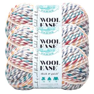 (3 pack) lion brand yarn 640-610 wool-ease thick and quick yarn , 97 meters, hudson bay3