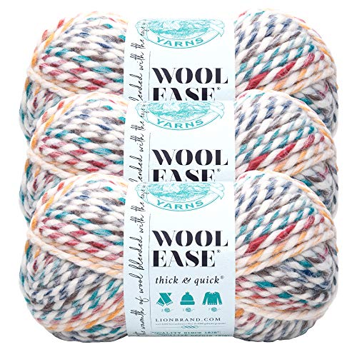 (3 Pack) Lion Brand Yarn 640-610 Wool-Ease Thick and Quick Yarn , 97 Meters, Hudson Bay3