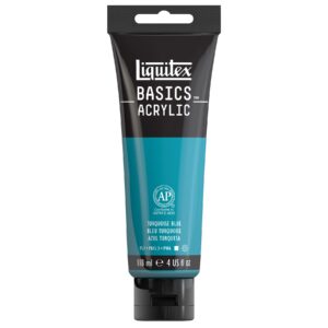 liquitex basics acrylic paint, 118ml (4-oz) tube, turquoise blue