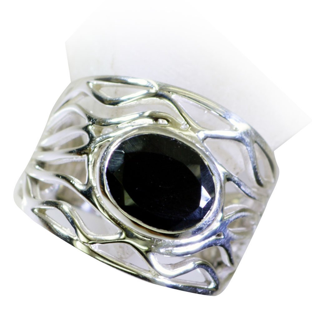 Jewelryonclick Genuine Black Onyx Statement Rings Sterling Silver Astrological Size in 5,6,7,8,9,10,11,12