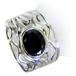 Jewelryonclick Genuine Black Onyx Statement Rings Sterling Silver Astrological Size in 5,6,7,8,9,10,11,12